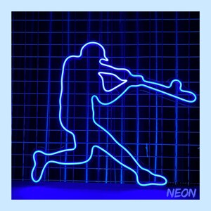 Baseball Neon Sign, Baseball Player Led Sign, Baseball Neon Light ...