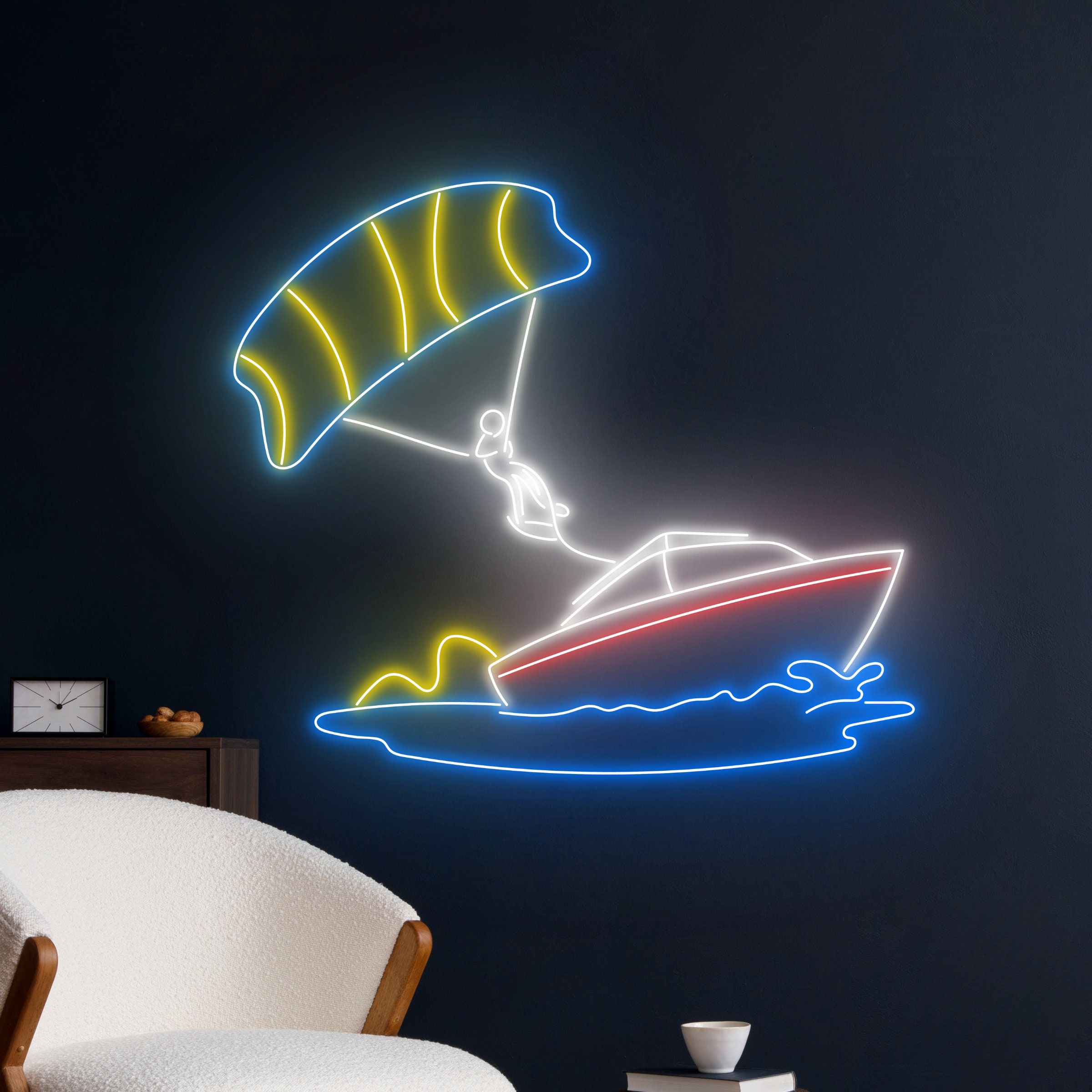 Parasailing Neon Sign, Parasailing Led Sign, Parasailing Man Neon Sign ...