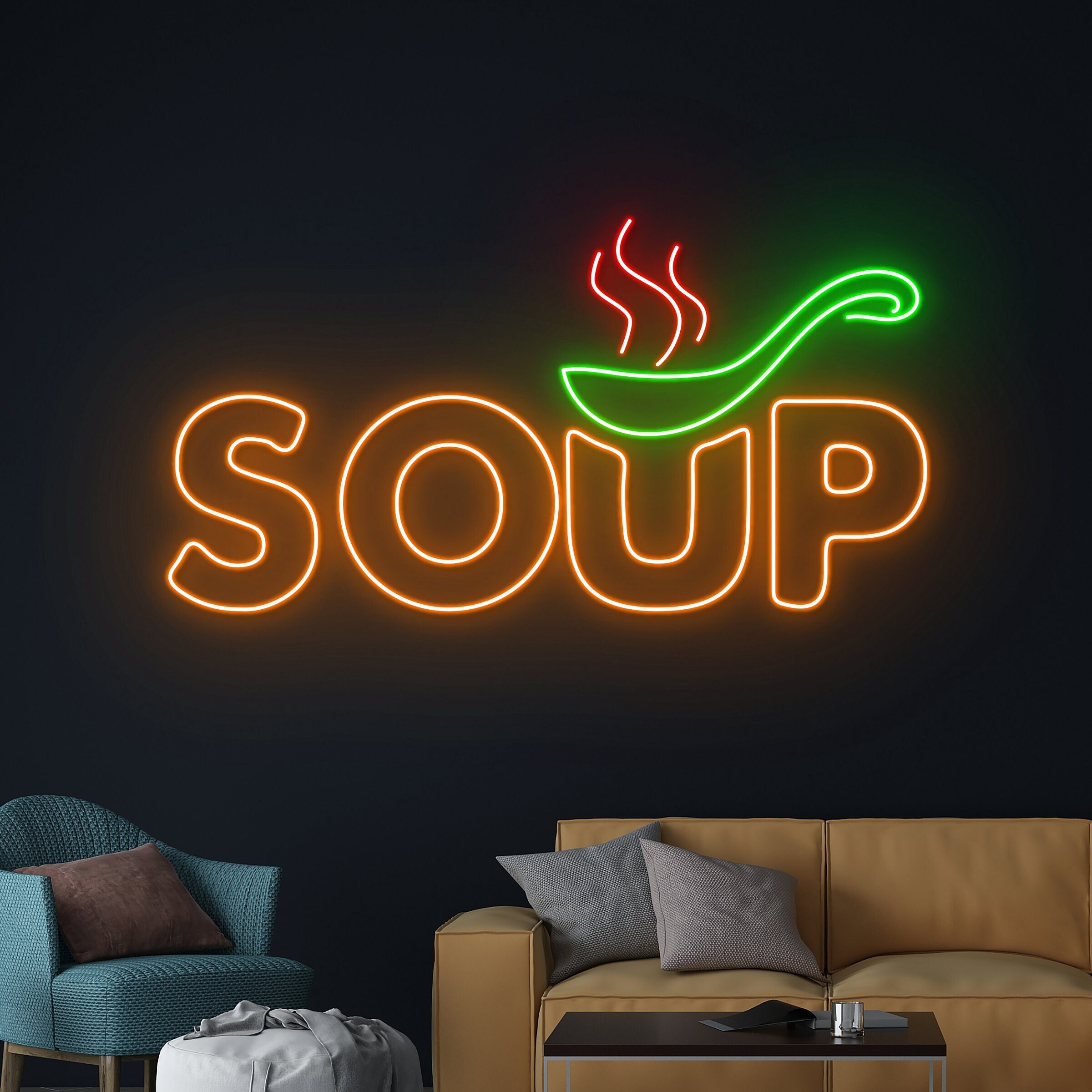 Soup Neon Sign, Soup Led Sign, Soup Neon Light, Food Shop Led Light ...