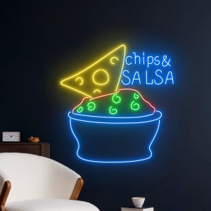 Chips and Salsa Neon Sign, Mexico Chip Neon Light, Chip Chip Hooray ...