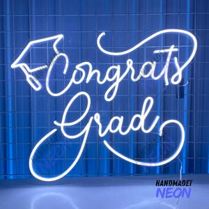 Congrats Grad Neon Sign Custom Graduation Gifts, Neon Light Wall Decor ...