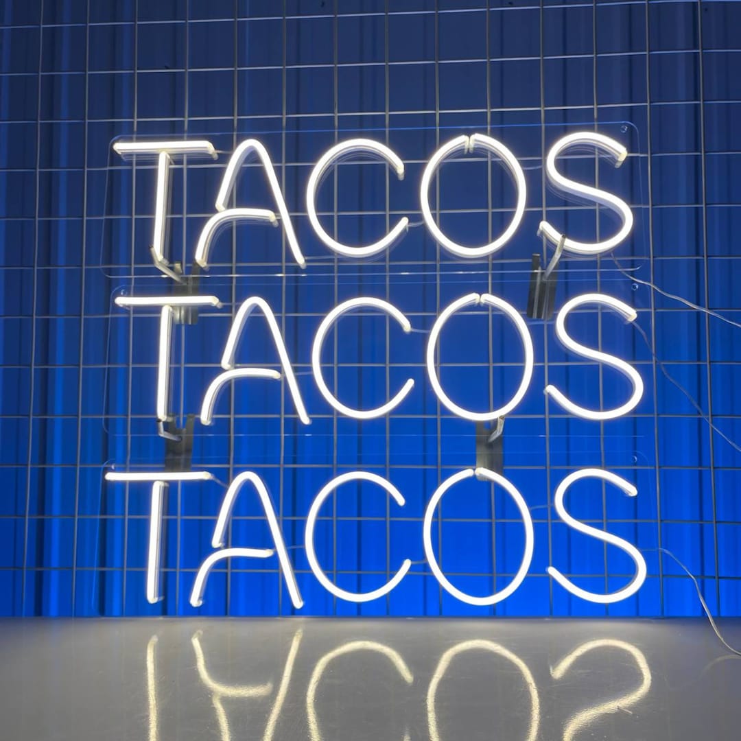 Tacos Tacos Tacos Led Sign, Tacos Neon Sign, Wall Decor, Custom Neon ...