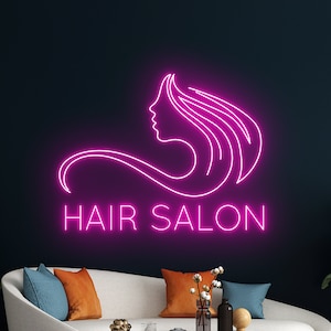 Hair Salon Neon Sign, Long Hair Neon Light, Hair Beauty Salon LED Light ...