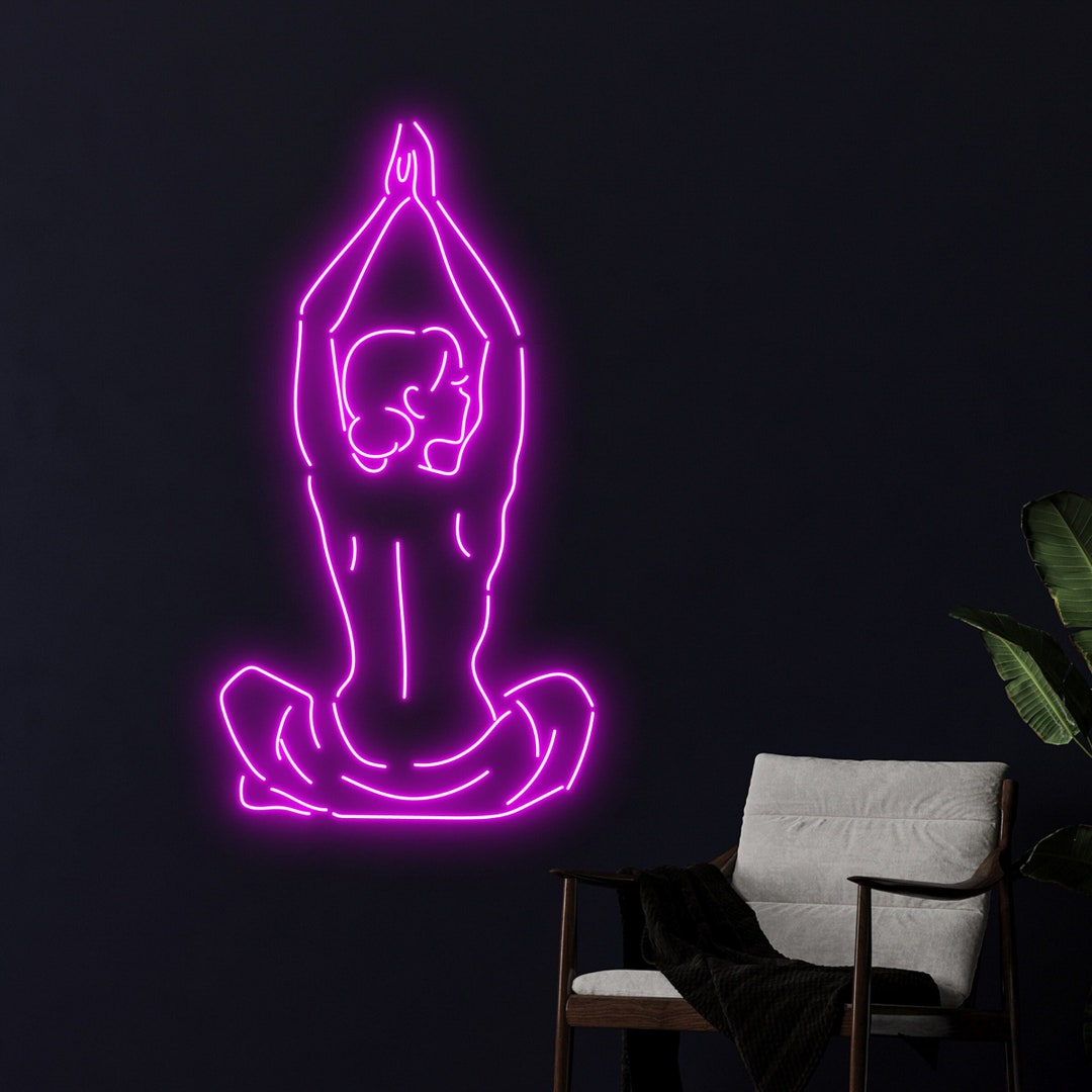 Yoga Girl Neon Sign, Yoga Lady Led Sign, Meditation Led Light, Fitness ...