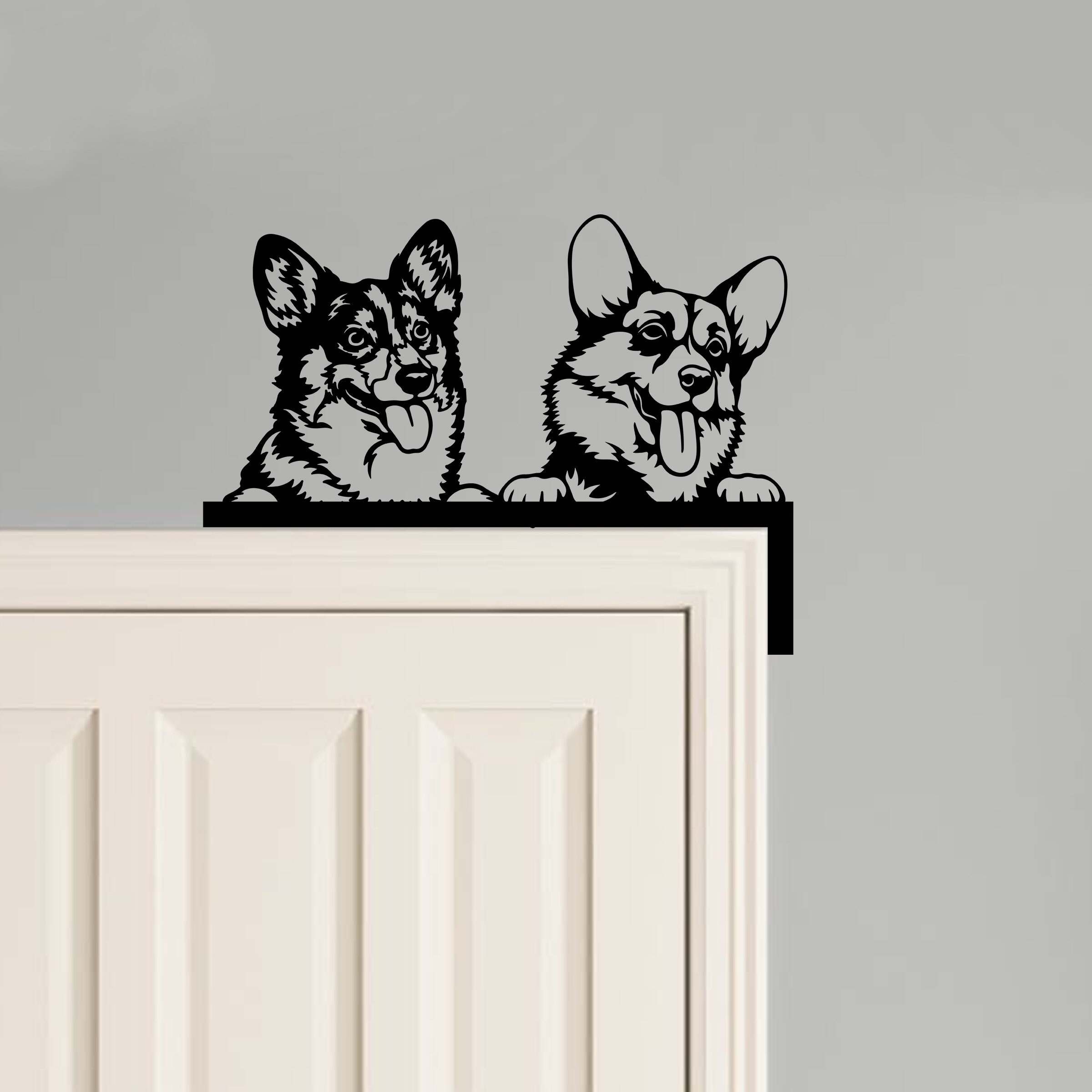 Personalized Corgi Door Corner Metal Wall Art, Corgi Metal Sign Door ...
