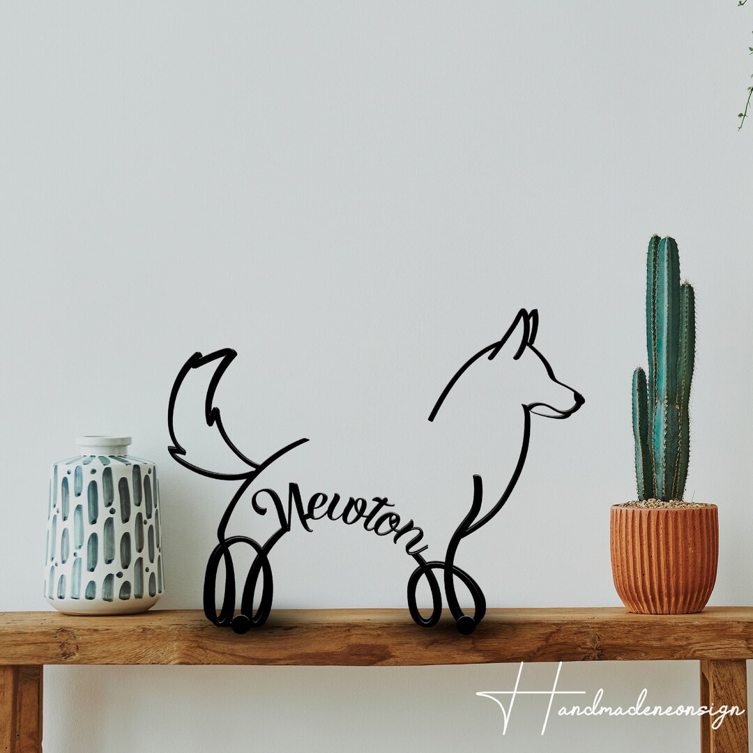 Custom German Shepherd Metal Desk, Shepherd Dog Minimalist Metal Table ...