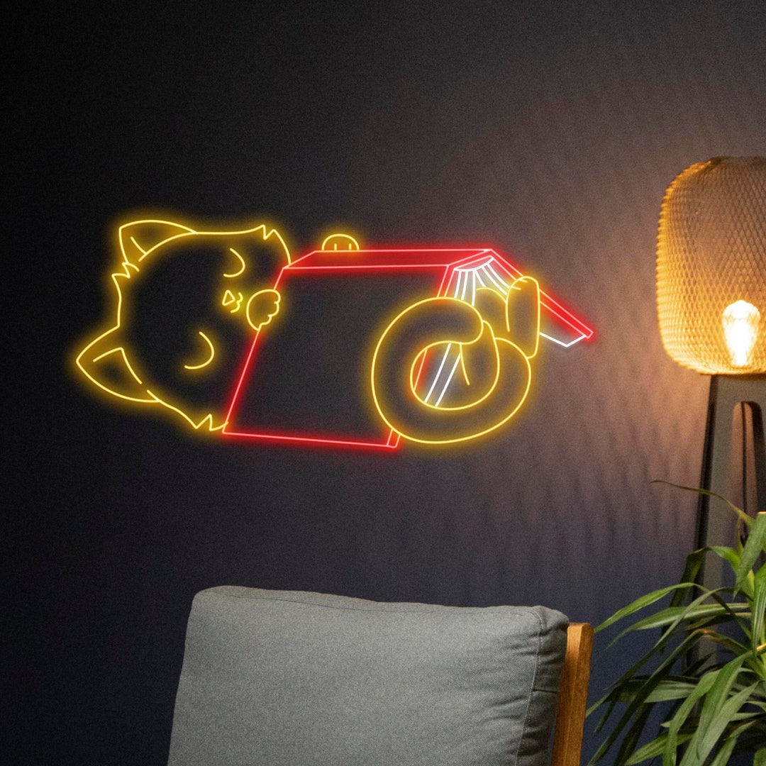 Custom Cat Reading Book Neon Sign Cat Book LED Light Cat Led - Etsy