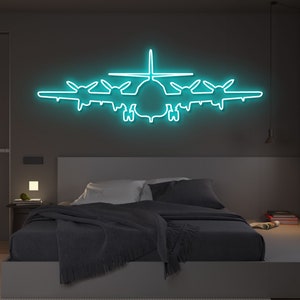 Air Plane Neon Sign, Airplane Led Light, Plane Sign, Plane Night Light ...