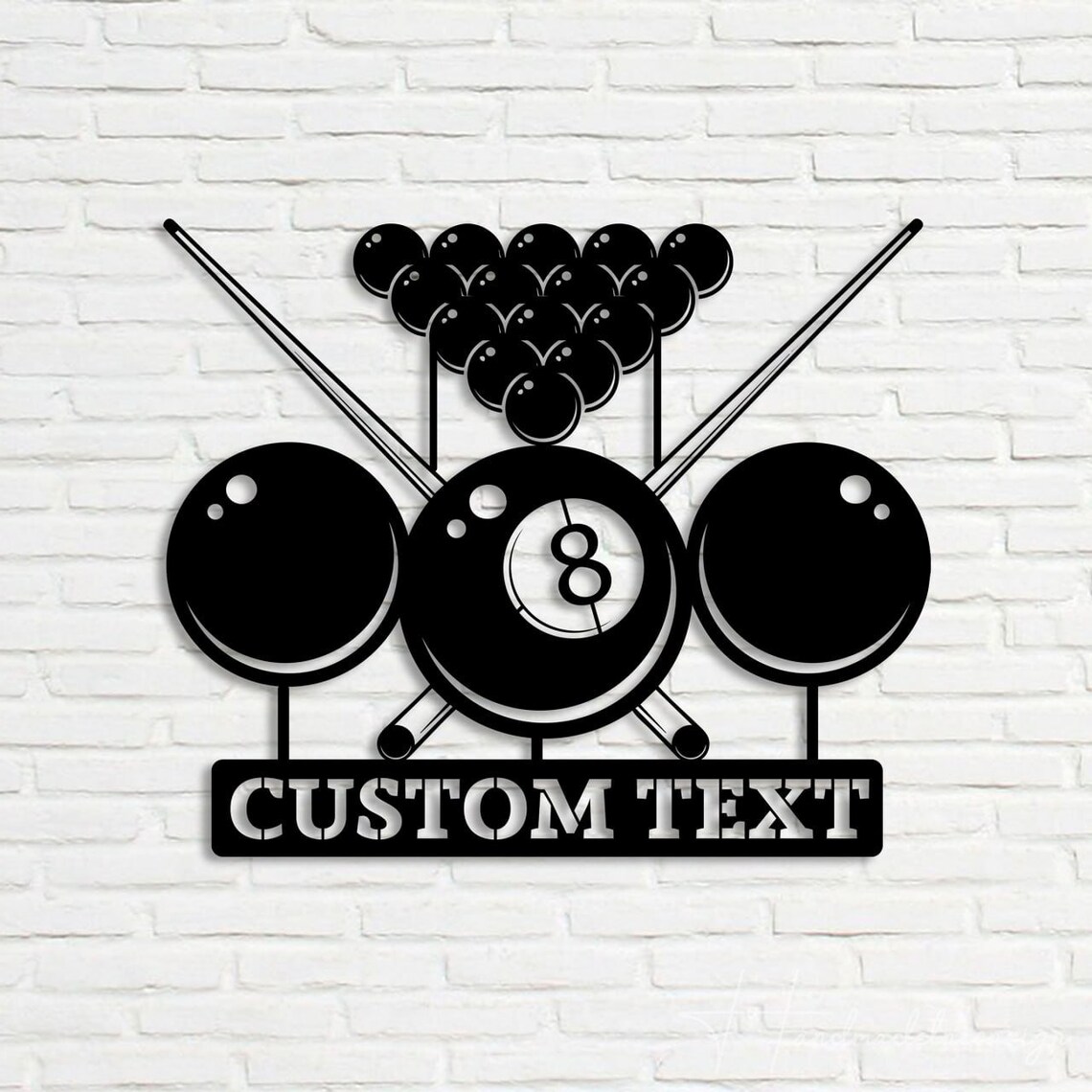 Custom Billiards Pool Hall Metal Wall Art LED Light - Personalized Pool ...