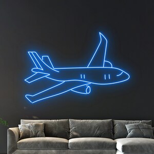 Custom Airplane Neon Sign, Airplane Led Sign, Airplane Wall Decor ...