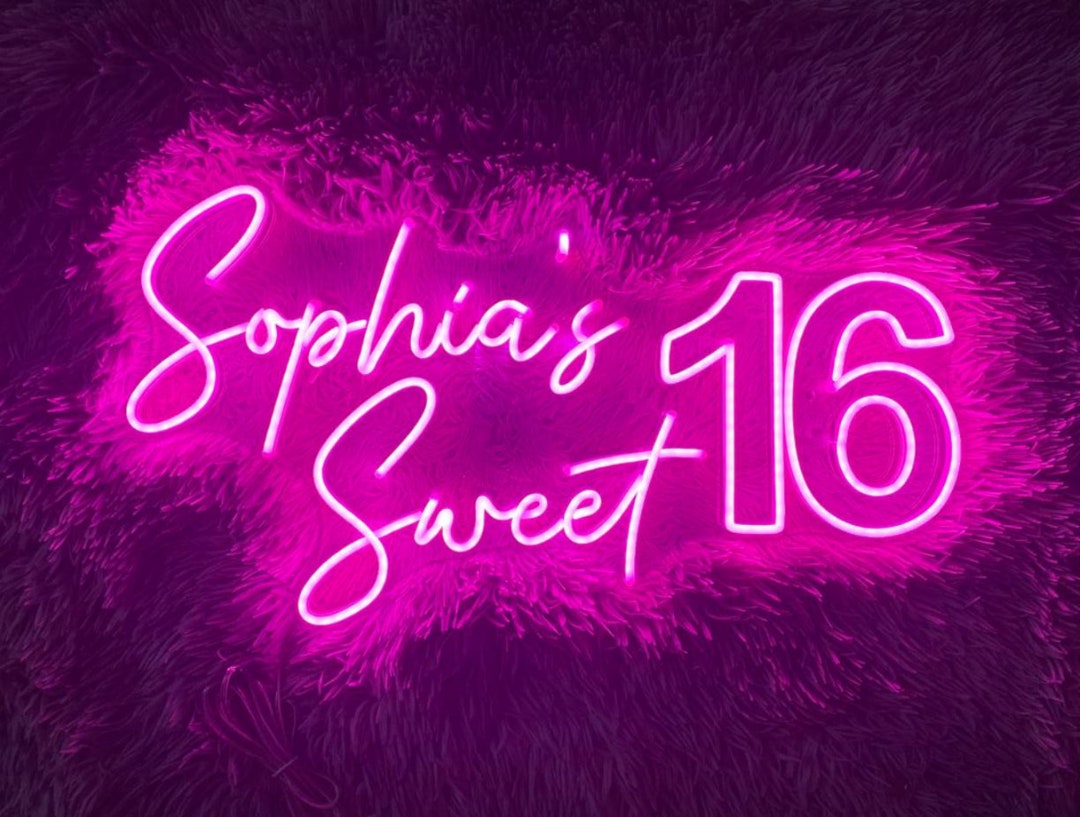 Custom Name Sweet 16 Neon Sign Sweet 16 Party Decorations Birthday ...