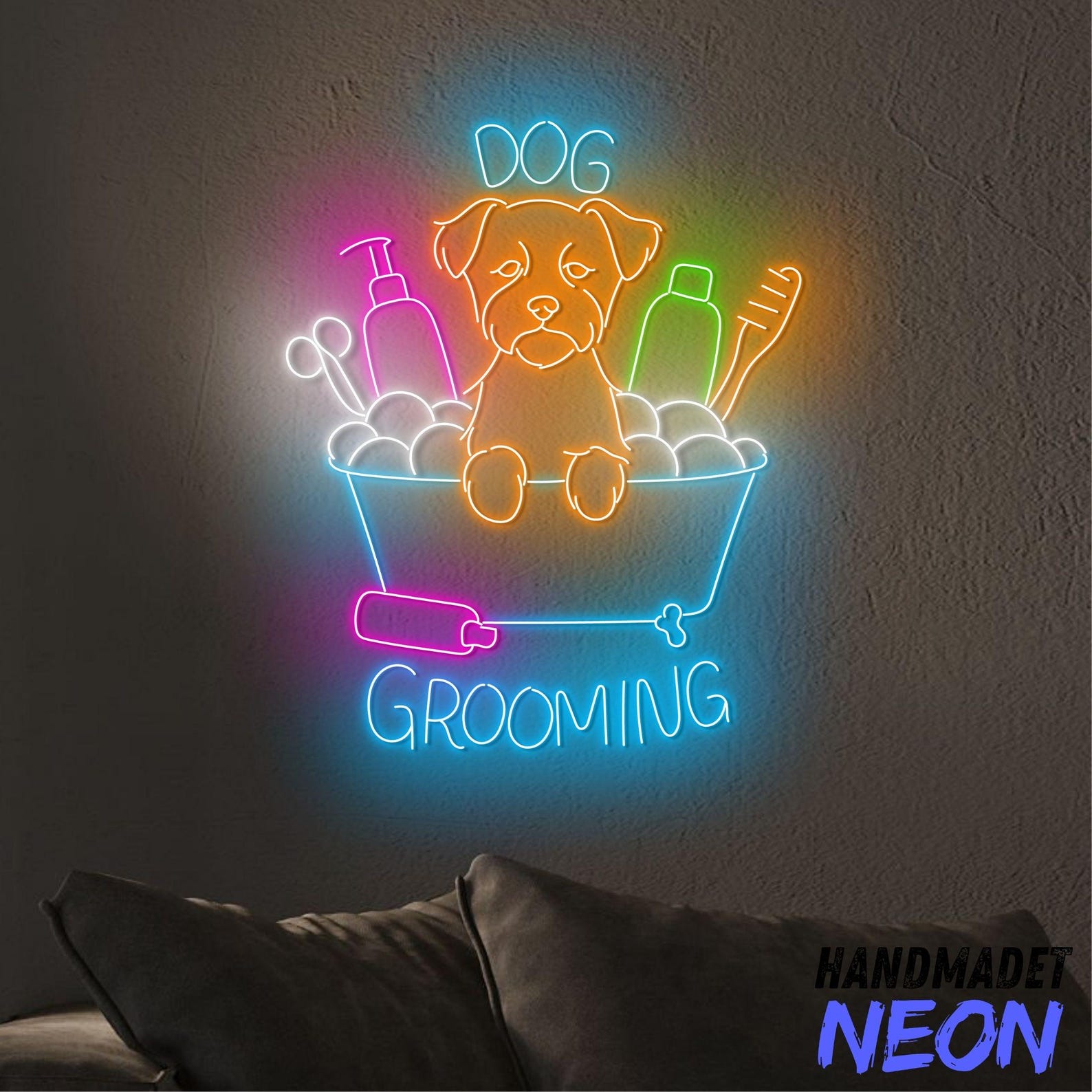 Dog Grooming Neon Sign, Dog Pet Led Sign, Pet Spa Neon Light, Pet ...