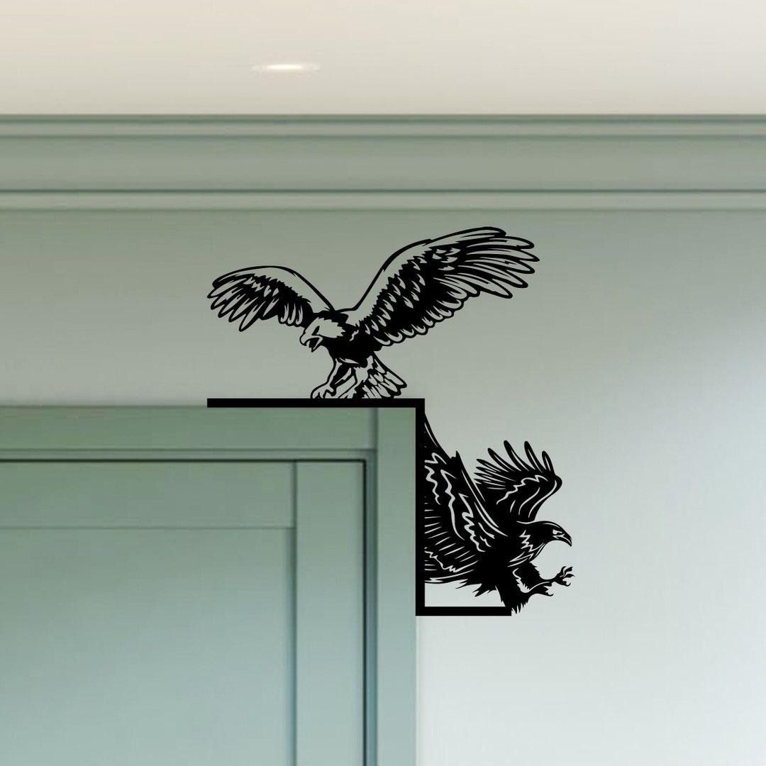 Personalized Eagle Door Corner Metal Wall Art, Eagle Metal Sign Door ...