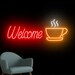 Welcome Coffee Neon Wall Sign, Cafe Cup Led Wall Sign, Drink Neon Wall ...