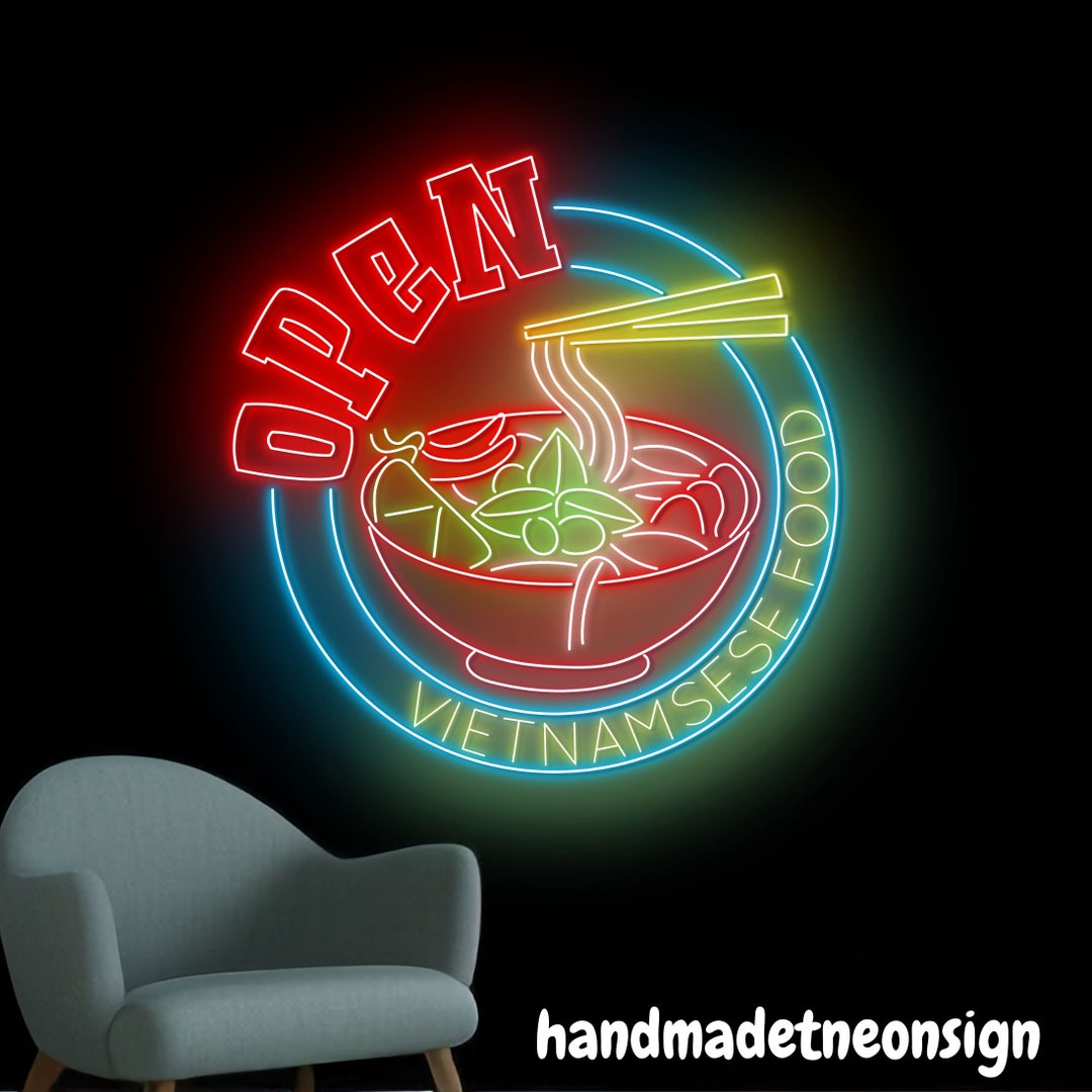 Open Pho Neon Sign, Pho Open Led Light, Pho Bowl Neon Light, Vietnam ...
