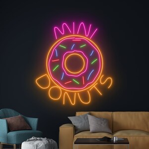 Mini Donut Neon Light, Donut Sprinkled With Love Neon Sign, Sprinkle ...