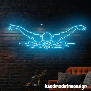 Swimmer Neon Sign, Custom Swimmer Led Sign, Swimming Neon Light ...