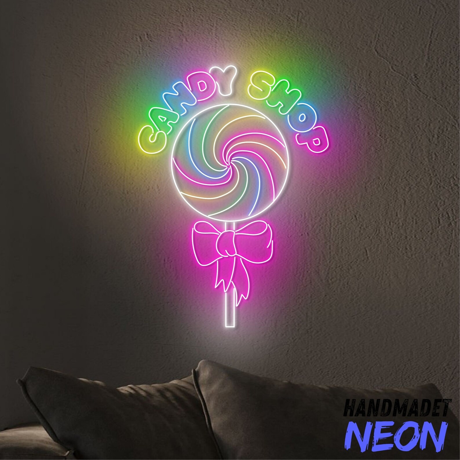 Candy Shop Neon Sign, Lolly Pop Led Sign, Candy Neon Light, Candy Led ...