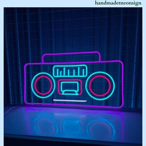 Boombox Neon Sign, Tape Recorder Led Sign, Music Stereo Led Light ...