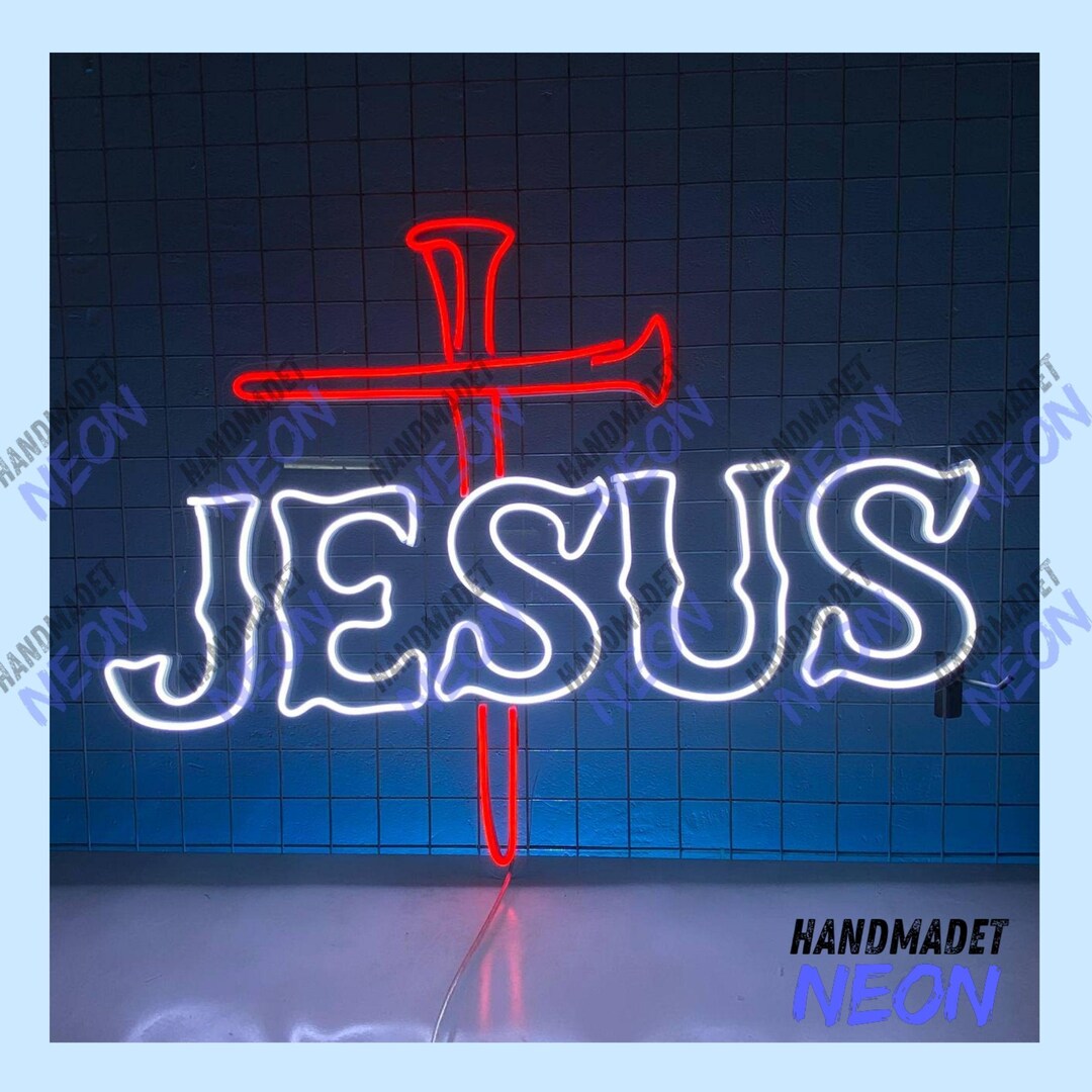 Jesus Cross Neon Sign, Jesus Cross Led Sign, Jesus Cross Thanksgiving ...
