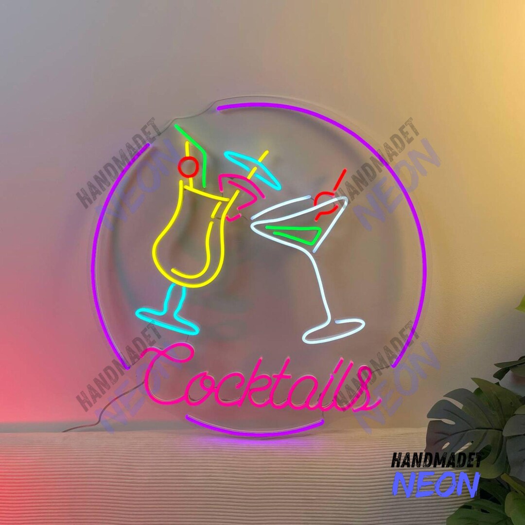 Cocktail Led Sign, Pub Led Sign, Wall Decor, Cocktails Neon Sign ...