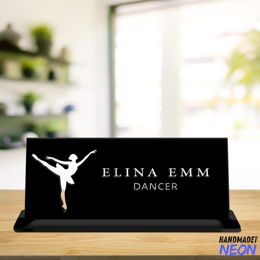 Custom Ballerina Metal Name Plate, Ballet Dancer Name Plate Table Decor ...