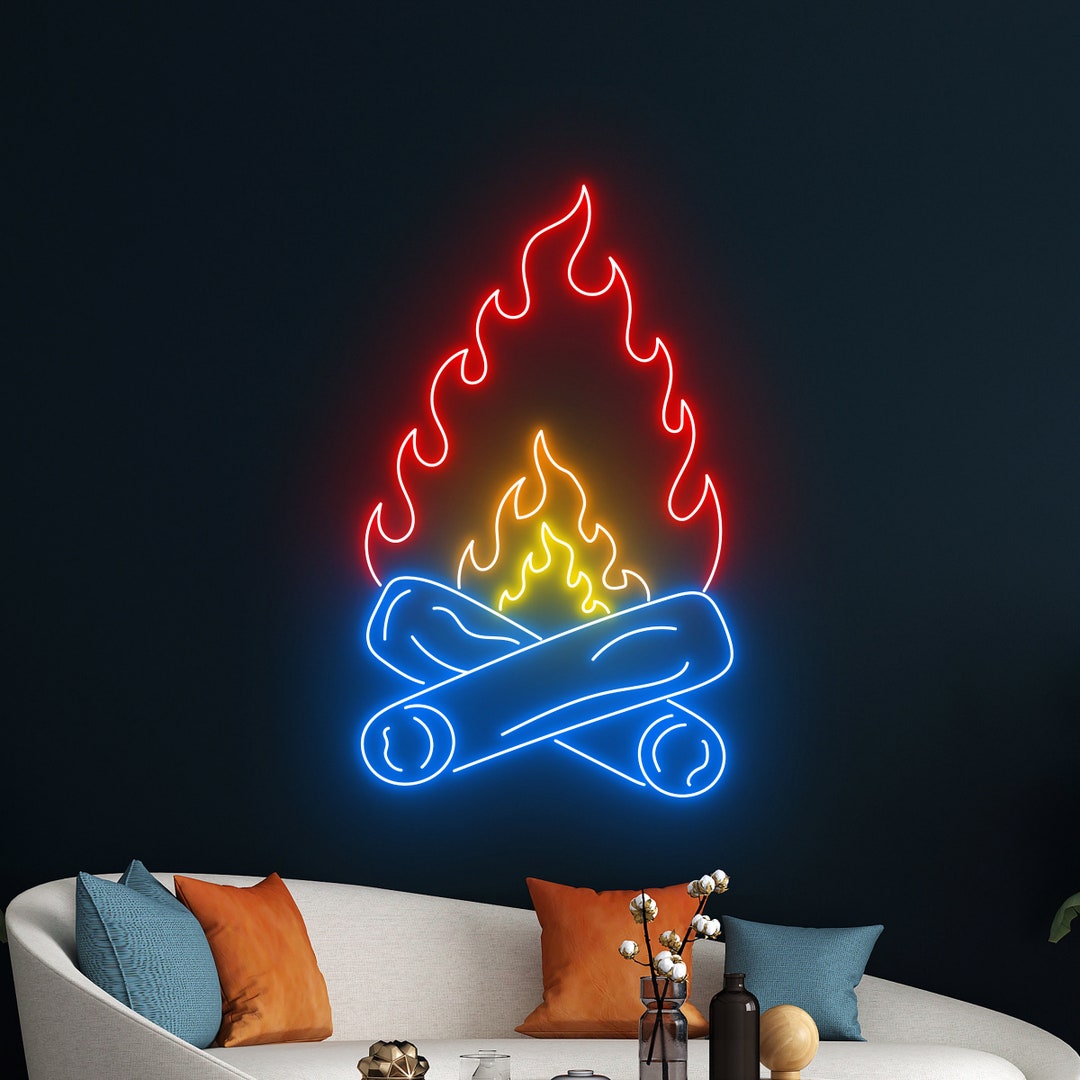 Fire Flame Neon Sign, Flame Neon Light, Flame Fire Led Sign, Burning ...
