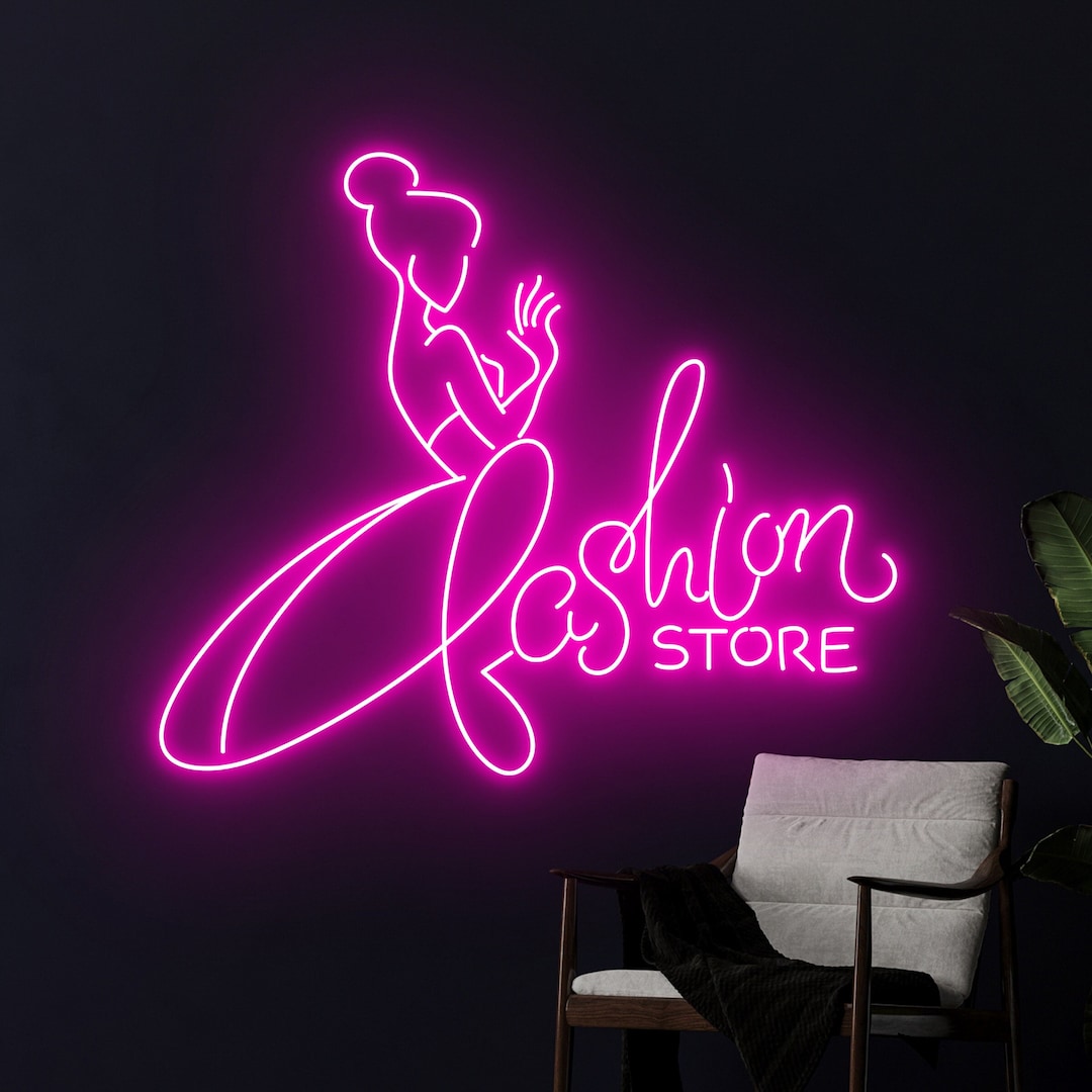Fashion Store Clothes Hangers Led Sign, Wardrobe Hanger Neon Sign ...