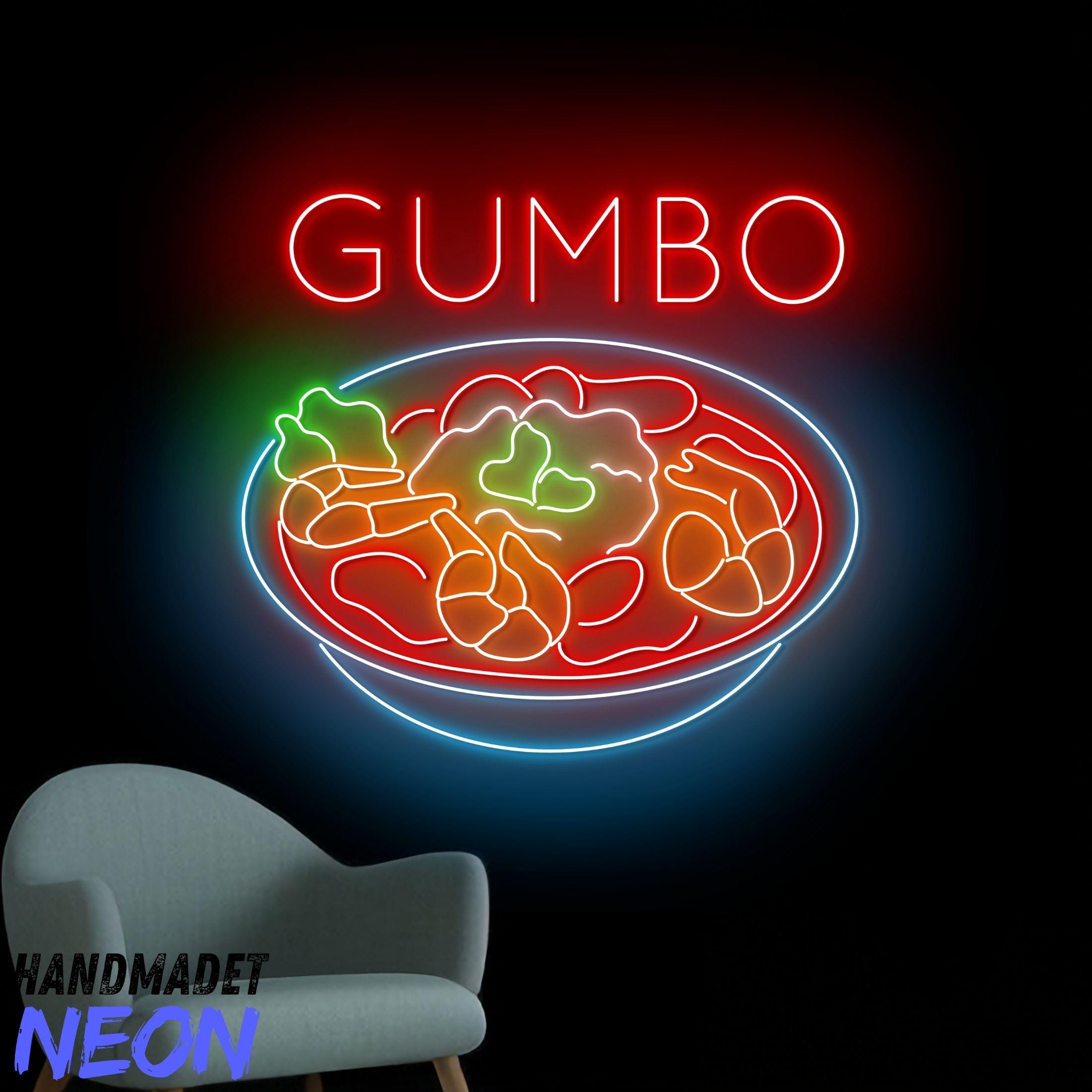 Gumbo Neon Sign, Gumbo Mexico Led Sign, Gumbo Bowl Led Light, Gumbo ...