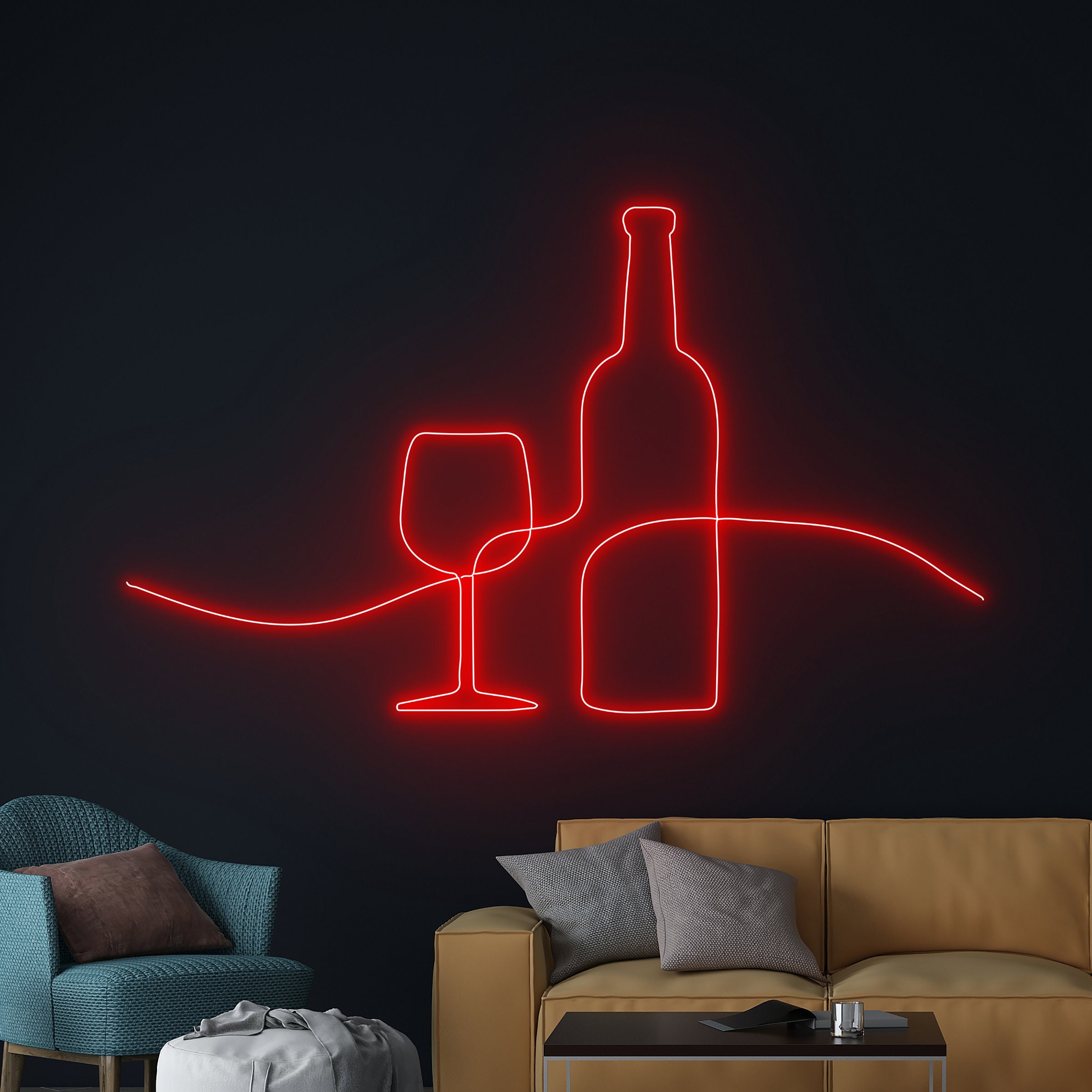 Custom Wine Bottle Neon Sign, Wine Bottle Led Sign, Bar Pub Club Home ...