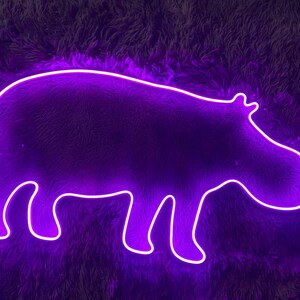 Hippo Neon Sign, Hippo Dog Led Sign, Hippo Led Sign, Custom Neon Sign ...