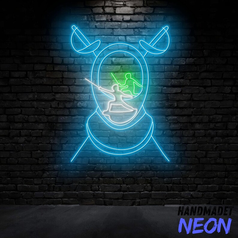 Fencing Neon Sign, Fencing Led Sign, Fencing Neon Light, Martial Arts ...