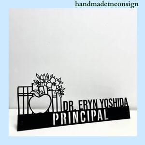 Custom Principal Metal Desk Name Plate, School Metal Job Name Plate ...