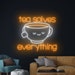 Tea Solves Everything Neon Sign, Tea Cup Neon Light, Tea Pot LED Light ...