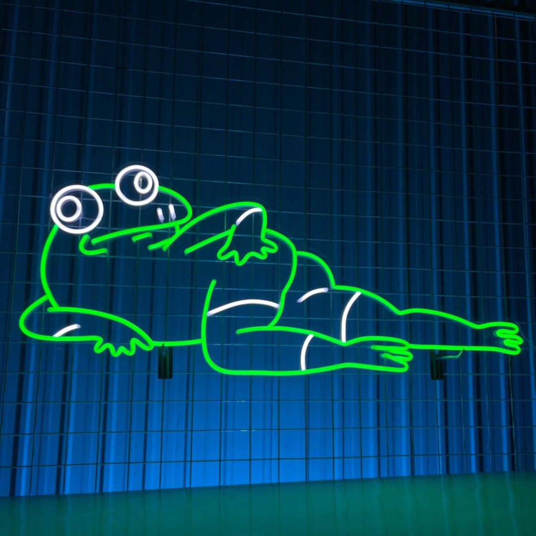 Custom Frog Neon Light, Lying Down Frog Led Light, Frog Led Sign ...