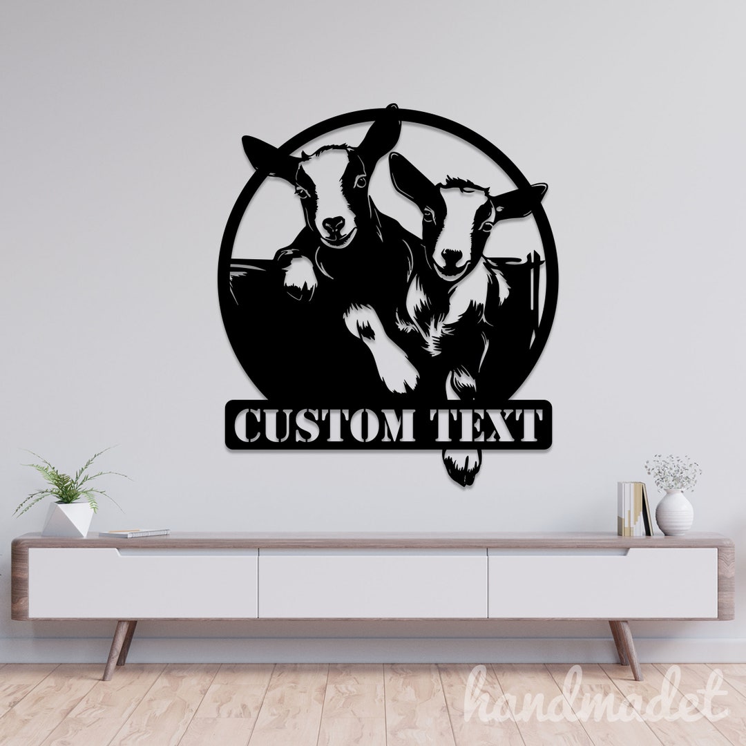 Personalized Goat Metal Wall Sign, Goat Metal Wall Light, Farmer Wall ...