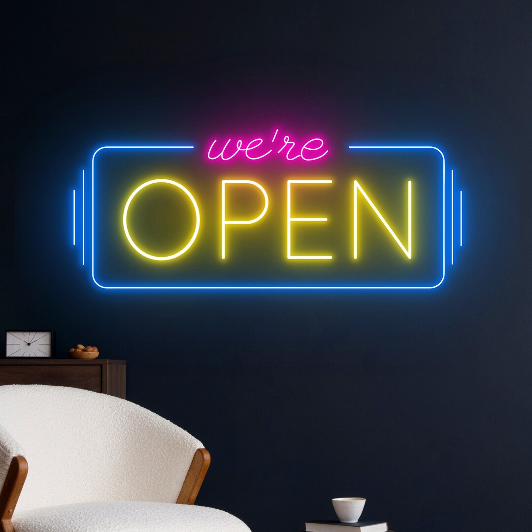 We Are Open Led Sign, We Are Open Neon Sign, We're Open Led Light ...