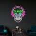 Gamer Skull Led Neon Sign, Skull Neon Sign, Skull Art Sign, Game Room ...