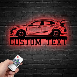 Car Metal Wall Art LED Light Personalized Classic Muscle Car Name Sign ...