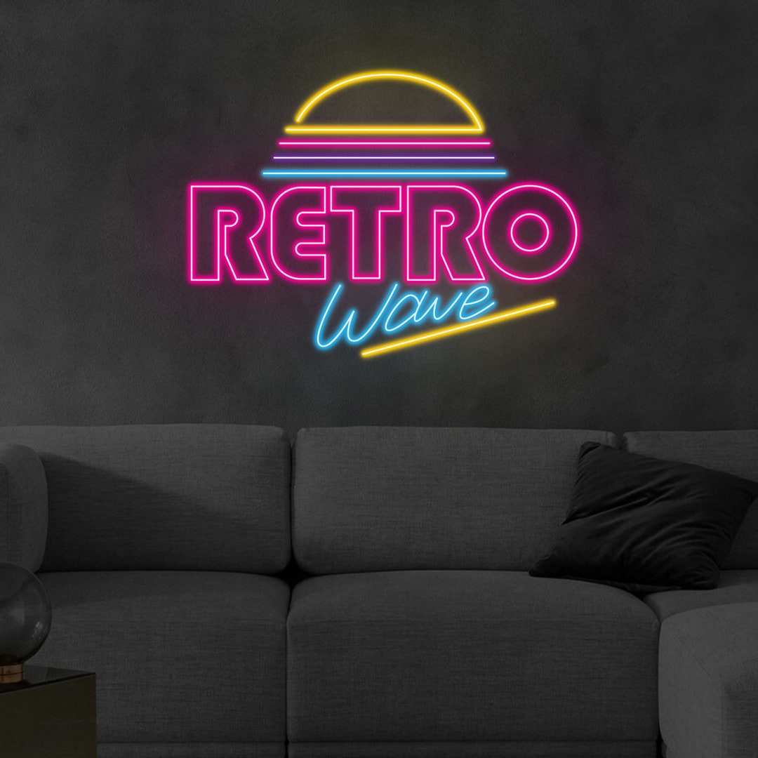 Retro Wave Neon Led Sign, Retro Neon Sign, Wall Decor, Vintage Led ...