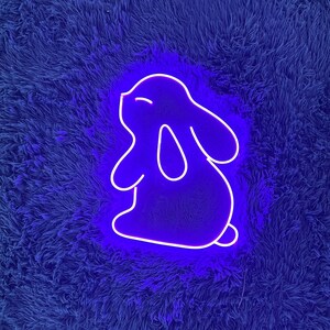 Rabbit LED Neon Sign, Cute Bunny Neon Sign, Bunny Neon Led Light ...
