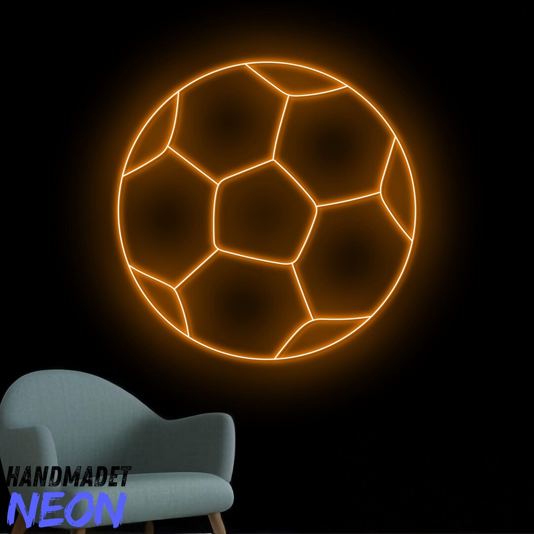 Soccer Ball Neon Sign, Soccer Ball Led Sign, Soccer Player Neon Light ...