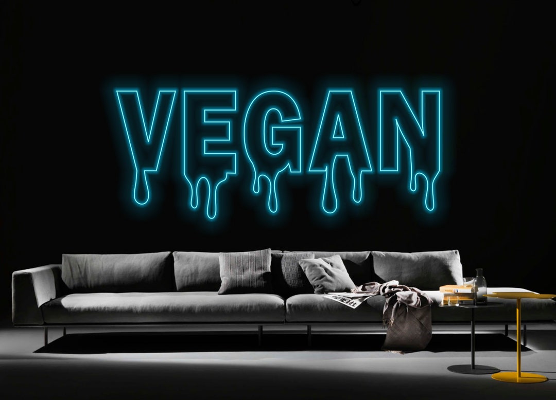 Dripping Vegan Led Sign, Vegan Neon Sign, Wall Decor, Custom Neon Sign ...