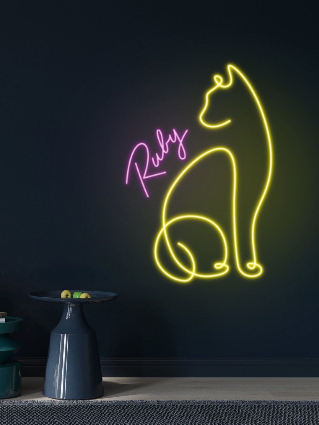 Custom Cat Name Neon Sign, Cat Neon Sign, Custom Kitten Pet Neon Sign ...