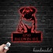 Personalized Pug Dog House Number, Pet Home Number Metal Wall Sign ...