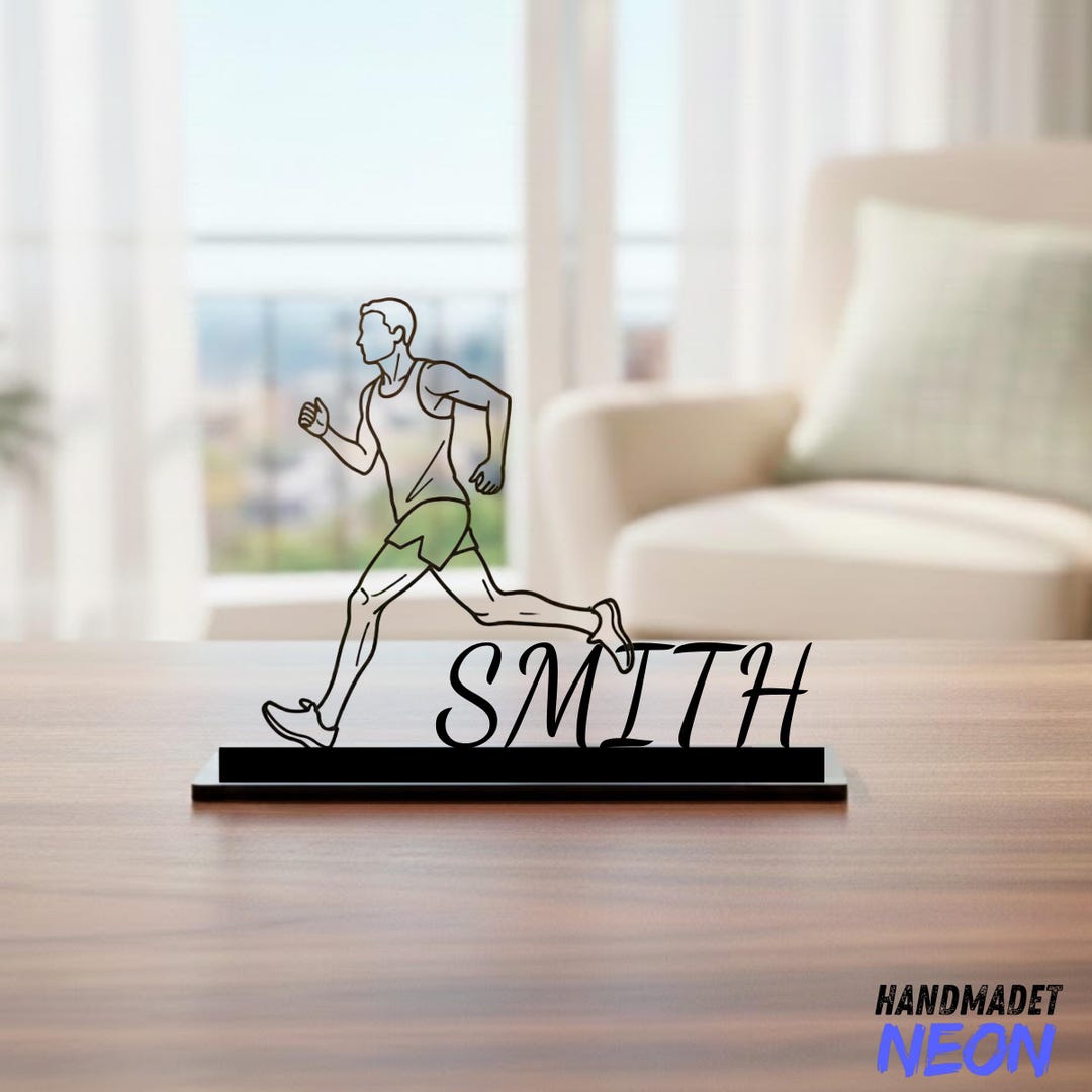 Runner Marathon Table Decor: Running Man Metal Art, Athlete Desk Decor ...