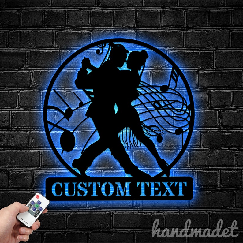 Personalized Ballroom Metal Sign, Couple Dancing Metal Light, Dancer ...