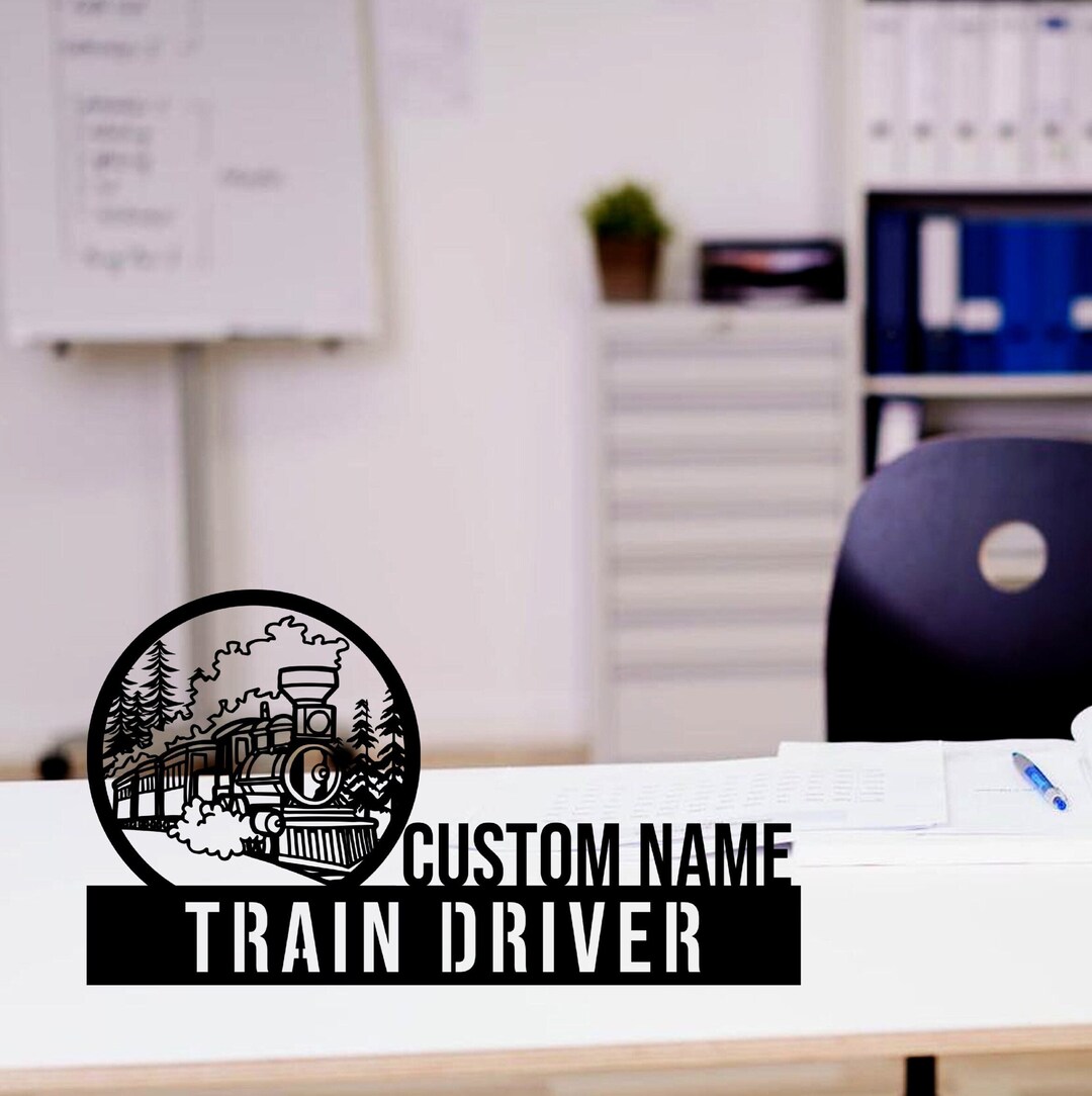 Custom Train Driver Desk Name Plate, Train Driver Metal Nameplate for ...