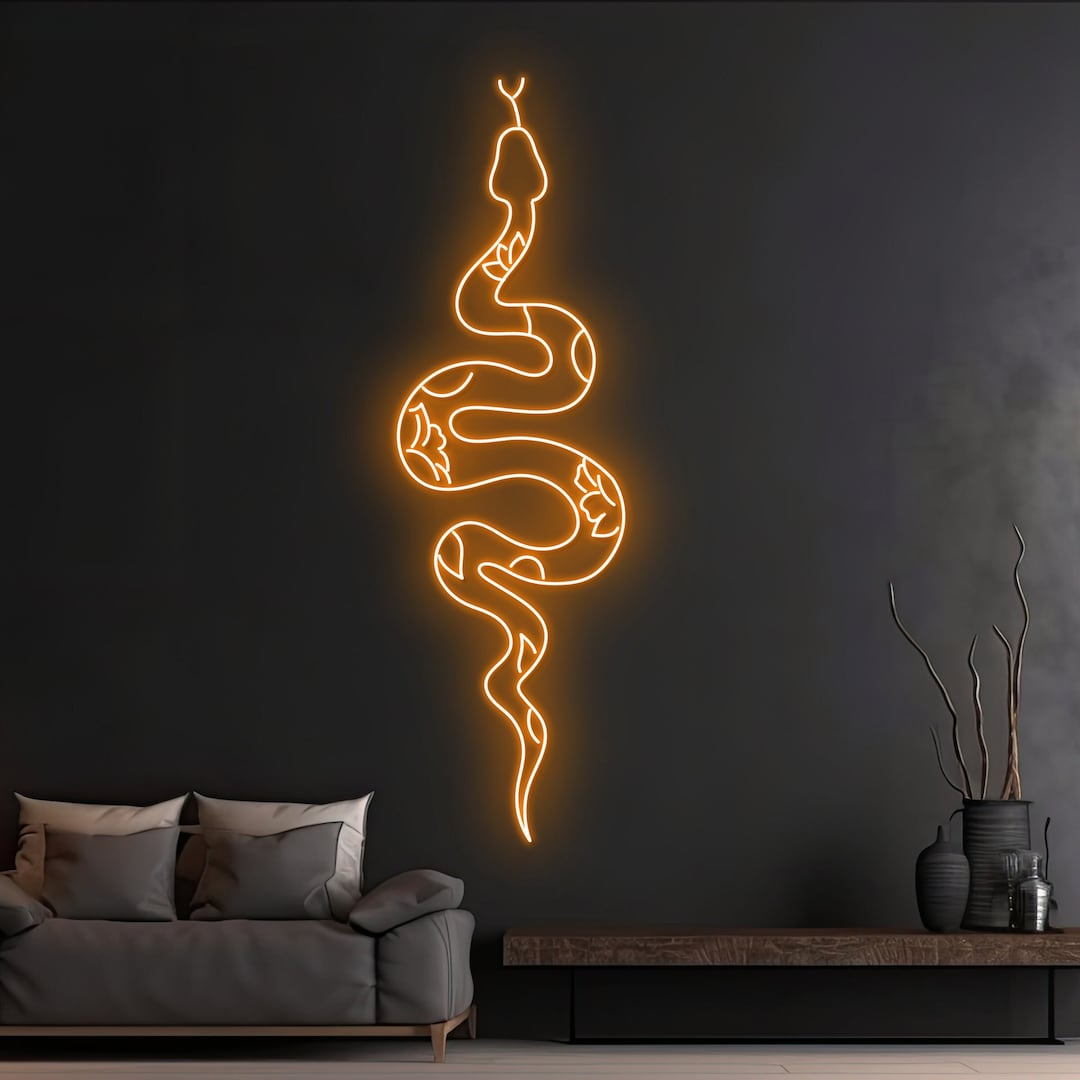 Custom Snake Neon Light, Coiled Snake Led Sign, Animal Neon Sign ...