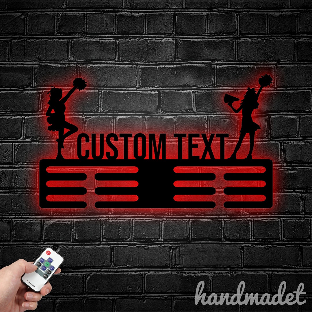 Custom Cheerleading Metal Wall Art LED Light, Cheerleading Metal Sign ...